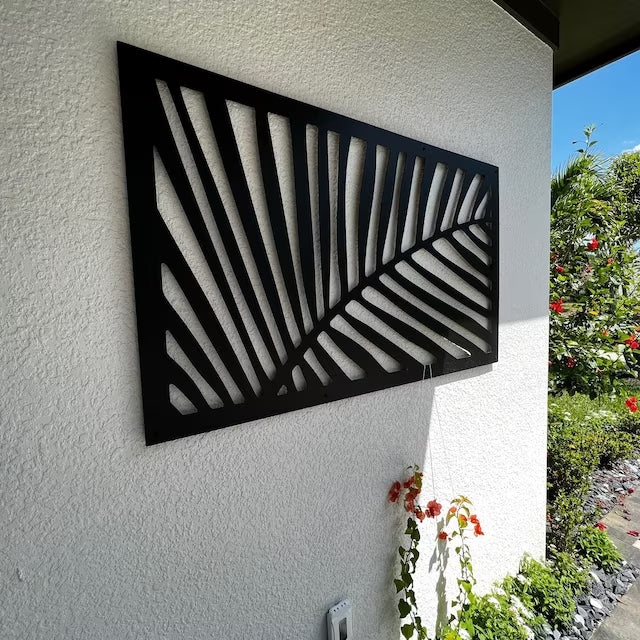 Palm Leaf Privacy Panel Aluminum Screen for Stylish Privacy ...